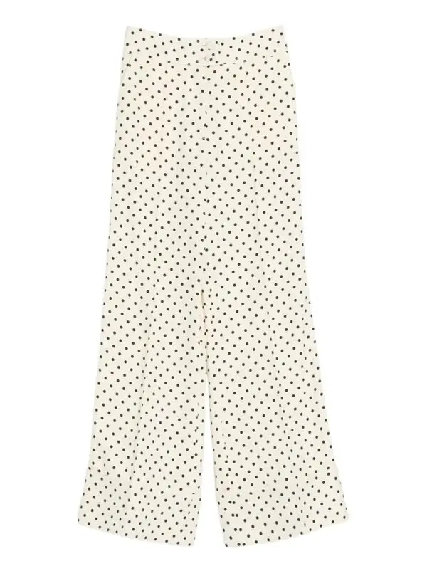 Valentino Garavani Polka Dot Wide-leg Trousers - Birch/black