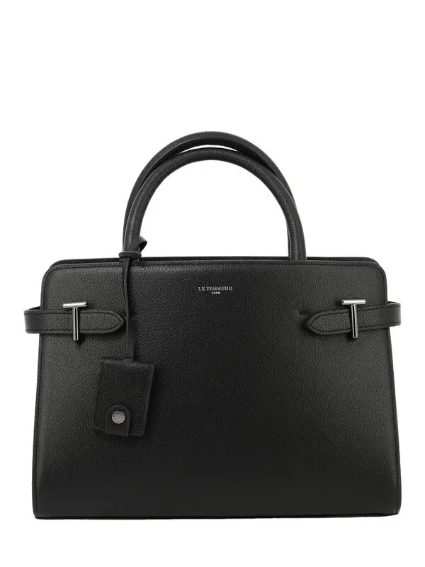 LE TANNEUR Medium Grained Leather Tote Bag - Black