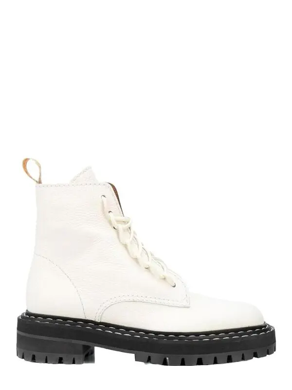 Proenza Schouler Lace-up Ankle Boots With Chunky Sole - White