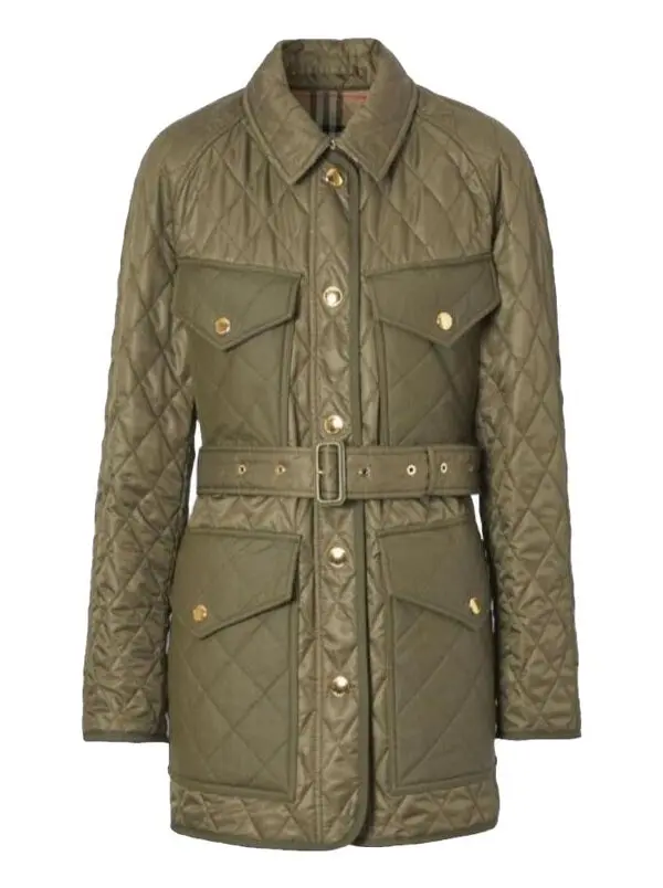 Burberry Diamond Quilted Field Jacket - Green
