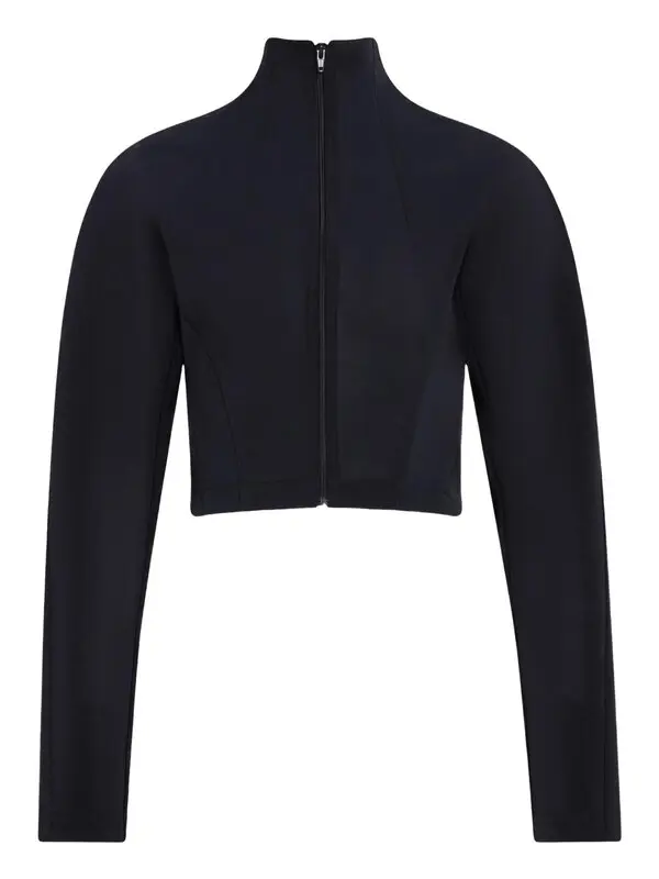 Alaïa High Neck Cropped Jacket - Black