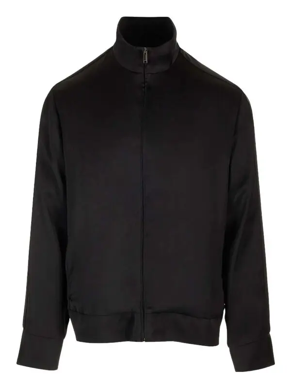 Valentino Garavani High Neck Zip-up Jacket - Black