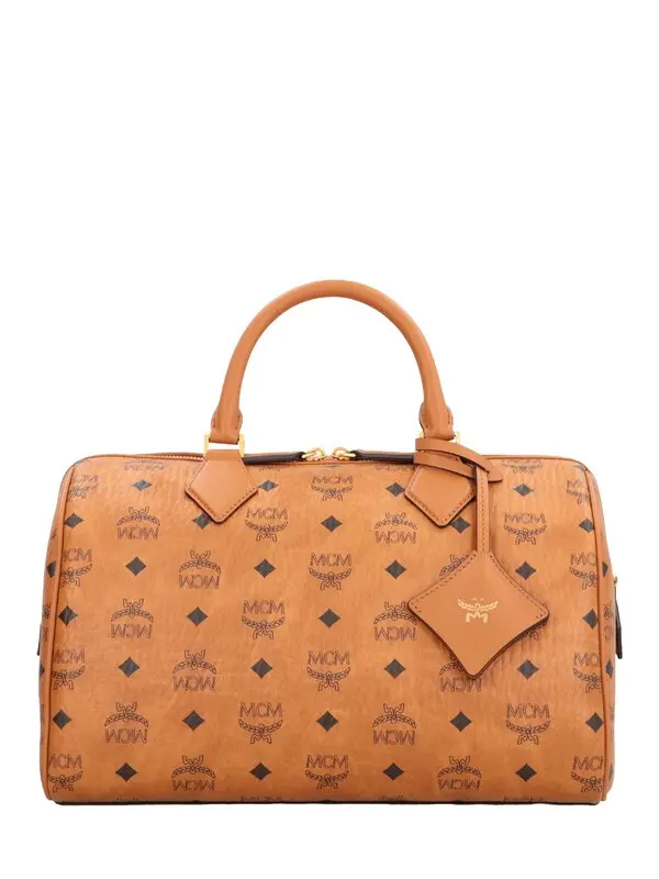 Mcm Monogrammed Tote Bag - Brown