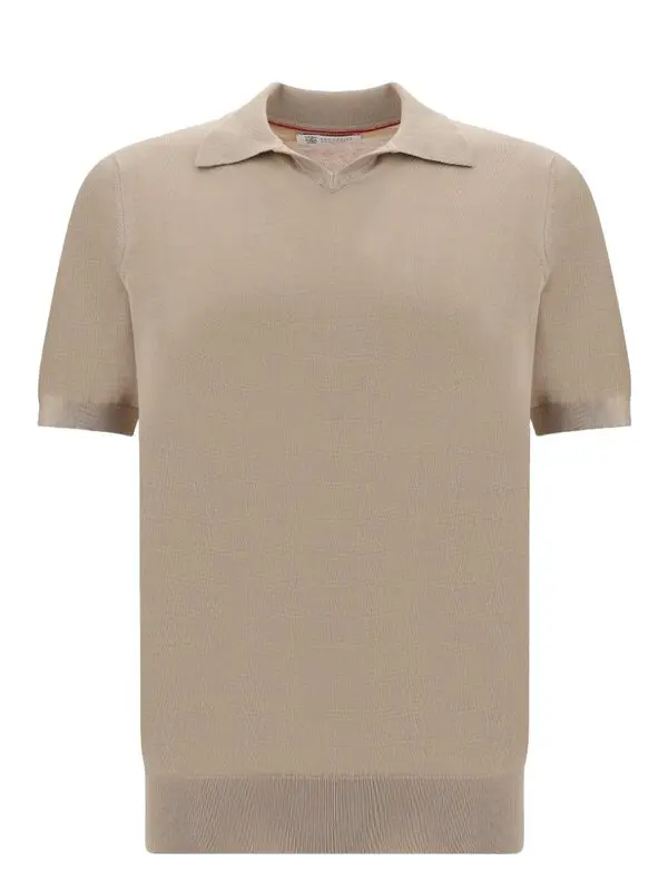 Brunello Cucinelli Short-sleeved Fine-knitted Polo Shirt - No