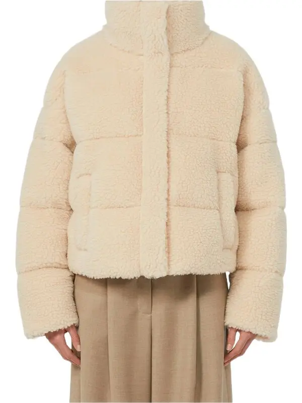 Max Mara High Neck Terry Jacket - Nude