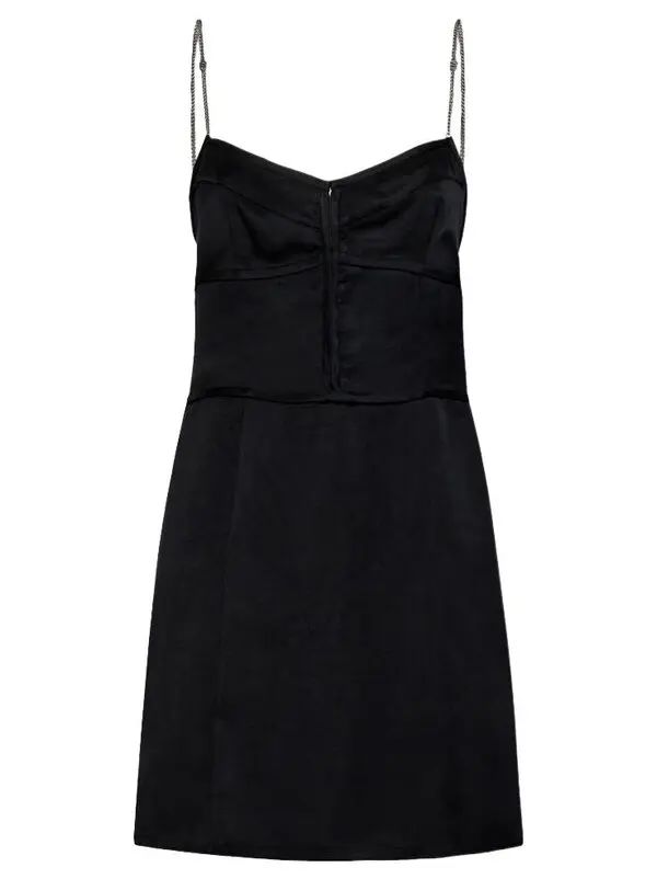 Palm Angels V-neck Mini Dress - Black