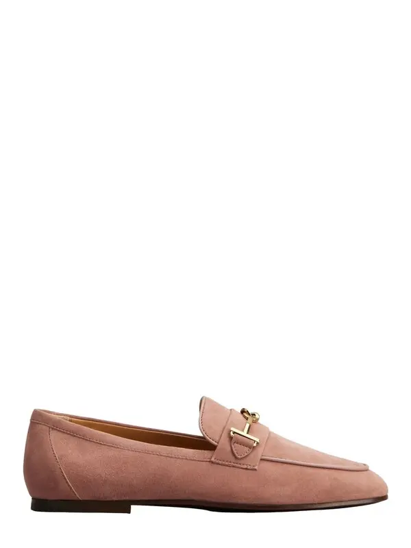 TOD'S Logo Plaque Almond Toe Loafers - Multicolor