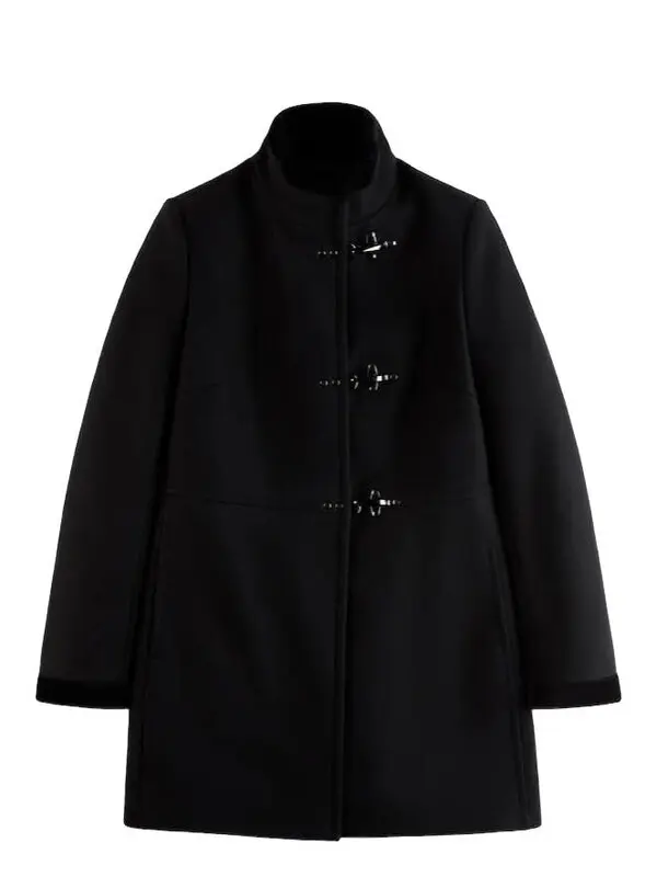 FAY Virginia Hook-closure Coat - Black