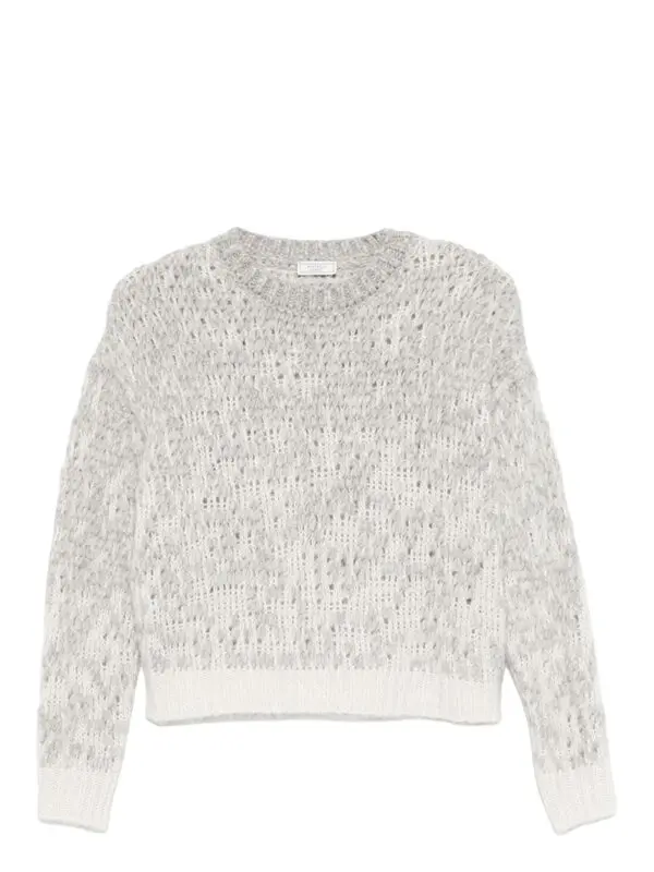 Peserico Patterned Jacquard Lurex-detail Sweater - Gray
