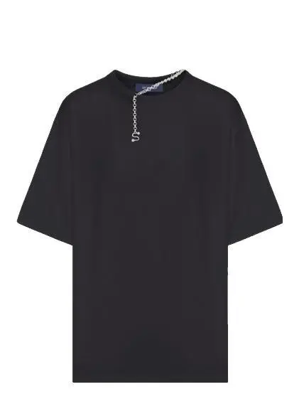 Sportmax Oblato Chain Detailed Crewneck T-shirt - Black