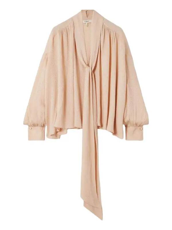 Chloé Tie Neck Shirt - Pink