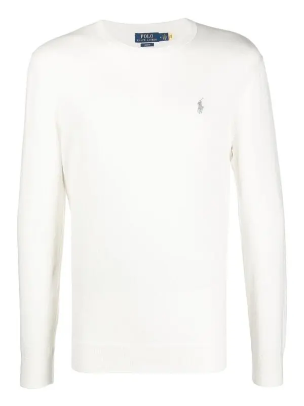 Polo Ralph Lauren Embroidered Crewneck Sweater - White