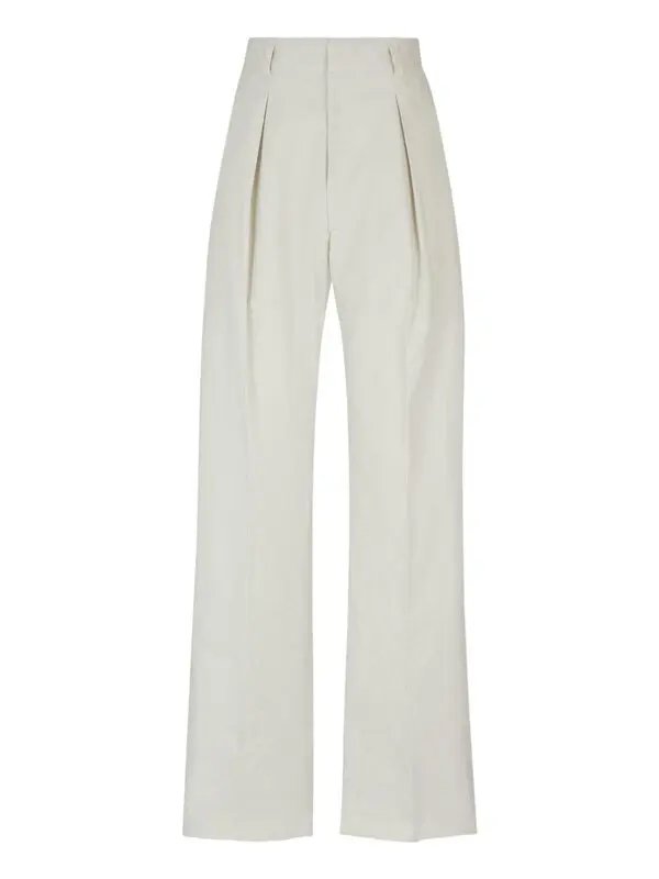 Hugo Boss Belt Loop Pleated Trousers - White