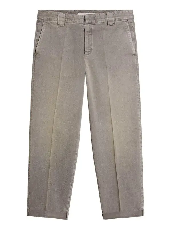 GOLDEN GOOSE Gray-colored Cotton Chino Pants - Grey