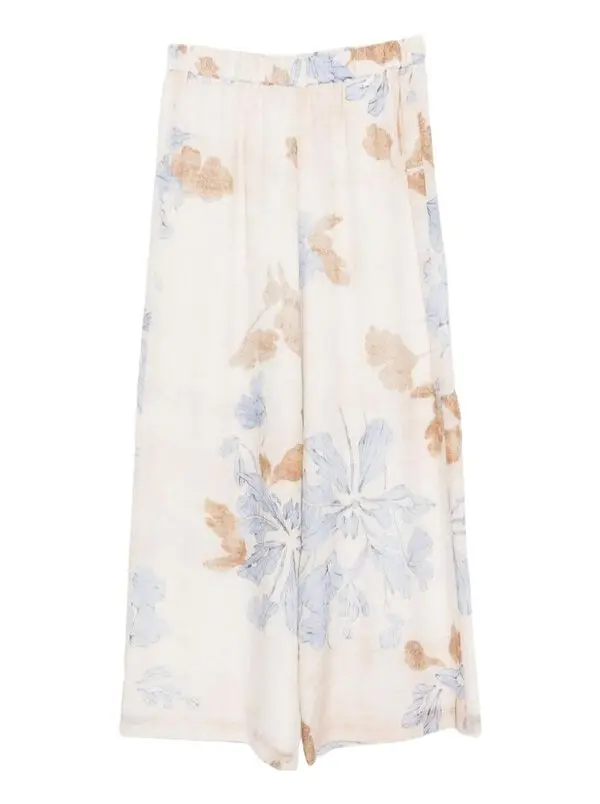 Seventy Wide Leg Printed Pants - White