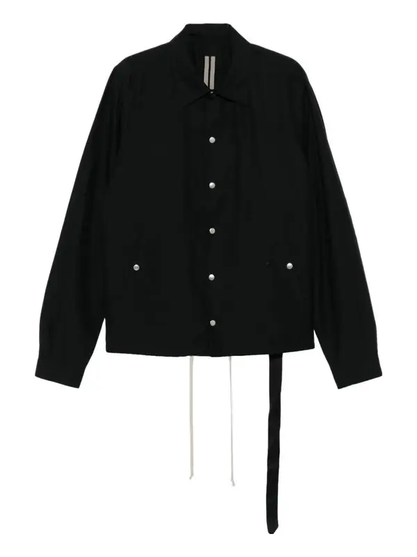 Rick Owens Snap-front Collared Jacket - Black