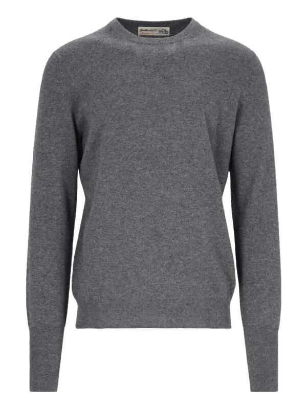 BALLANTYNE Crew Neck Knit Sweater - Grey