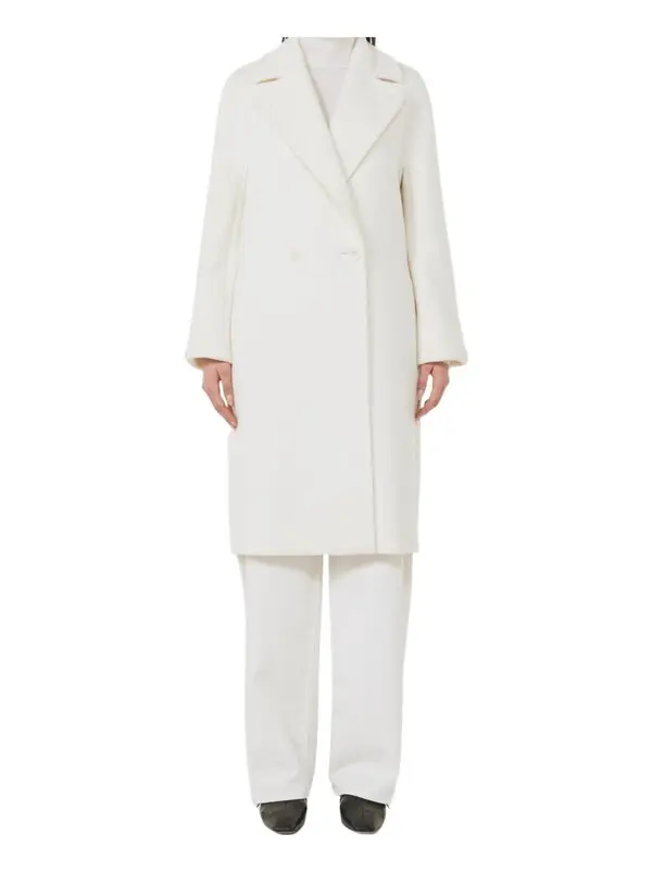Max Mara Tokio Double Breasted Coat - White