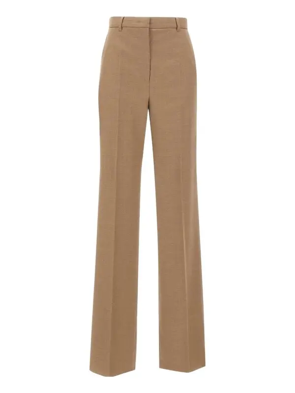 Max Mara Pleat Detailed Straight Leg Trousers - Beige