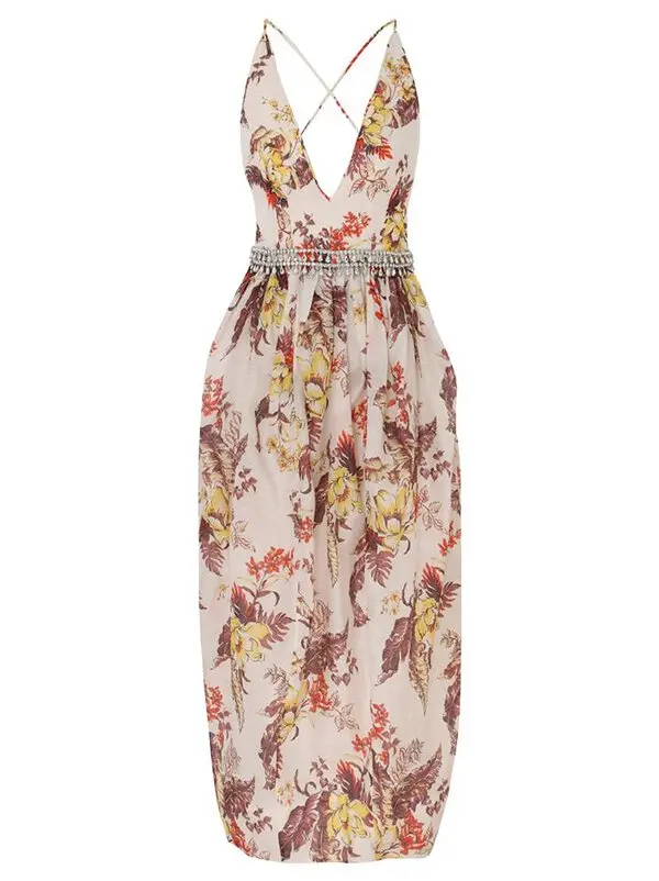 Zimmermann Matchmaker Tulip V-neck Sleeveless Dress - Pink