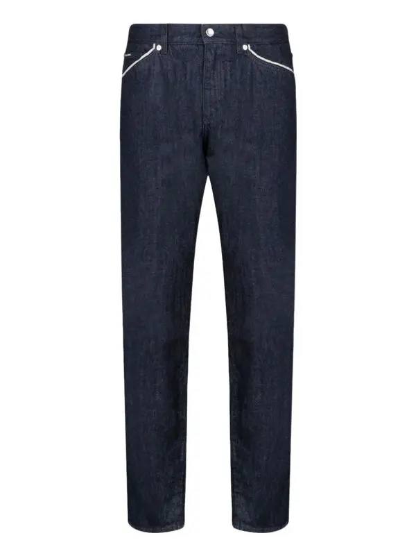 Dolce & Gabbana Piped Straight-leg Jeans - Blue