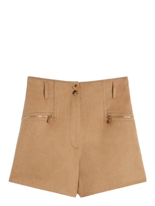 Max Mara Tailored Shorts With Zip Pockets - Camel