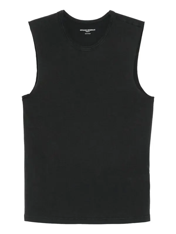 Officine Générale Sleeveless Round Neck Top - Black