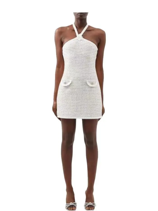Alessandra Rich Halterneck Minidress - Multicolor