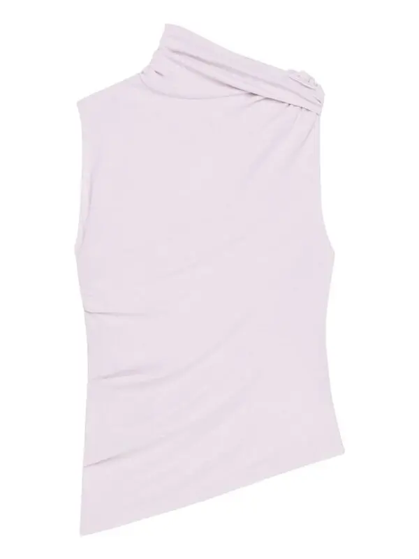 COURREGES Asymmetric Draped Jersey Top - White