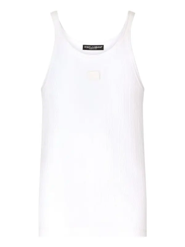 Dolce & Gabbana Logo Patch Tank Top - White