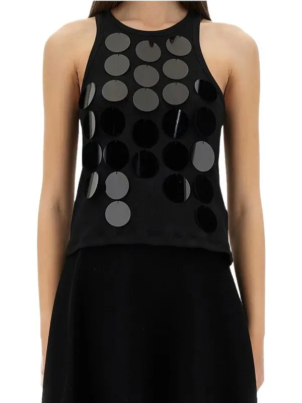 MSGM Chainmail-effect Sleeveless Tank Top - Black