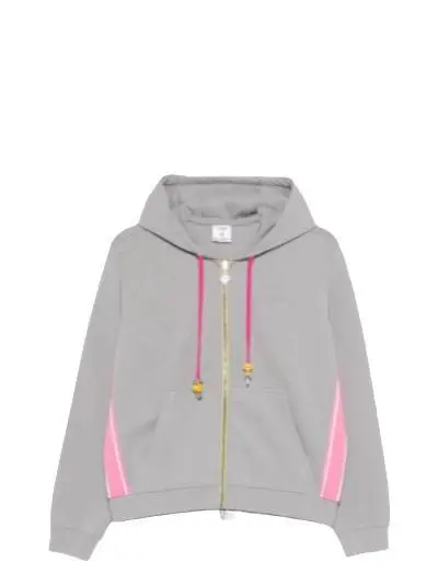 Casablanca Embellished Zip-up Hoodie - Gray