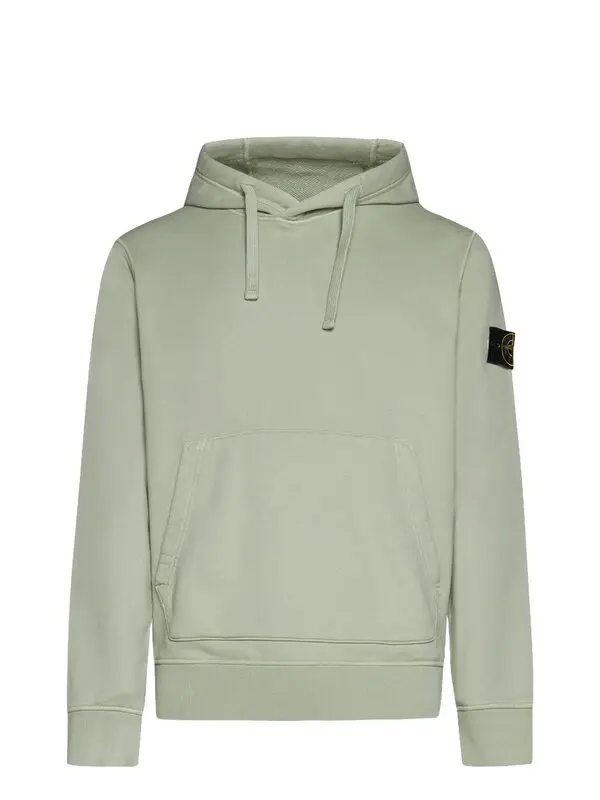 Stone Island Compass Patch Drawstring Hoodie - Pistachio Green