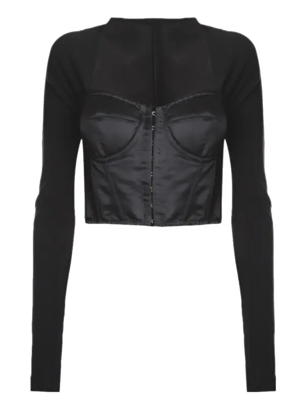 Dolce & Gabbana Zipper Bodice Effect Long-sleeved Top - Black