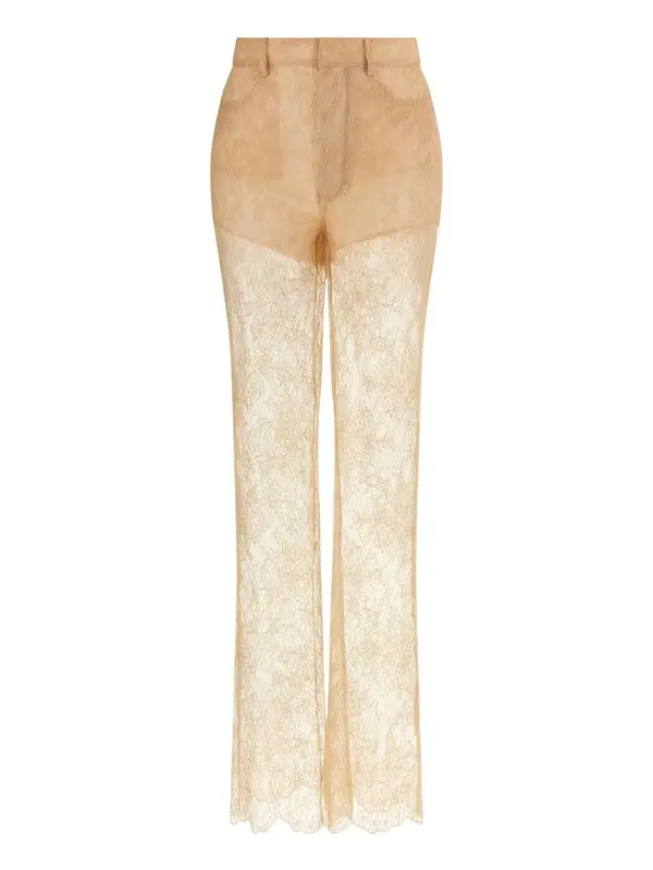Giuseppe Di Morabito Lace Flared Trousers - Nude