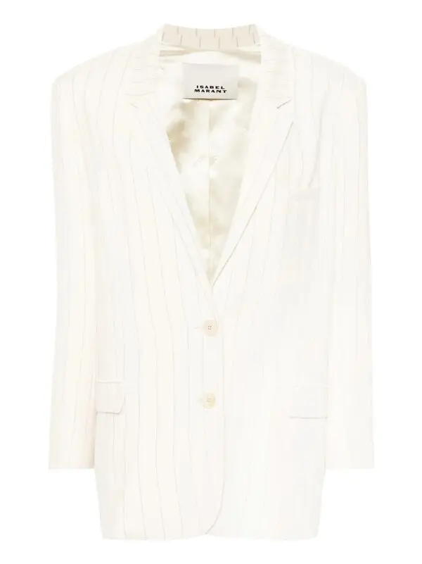 Isabel Marant Étoile Oceany Single-breasted Blazer With Stripes - Light Beige/red