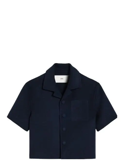 Ami Camp-collar Jacket - Navy Blue