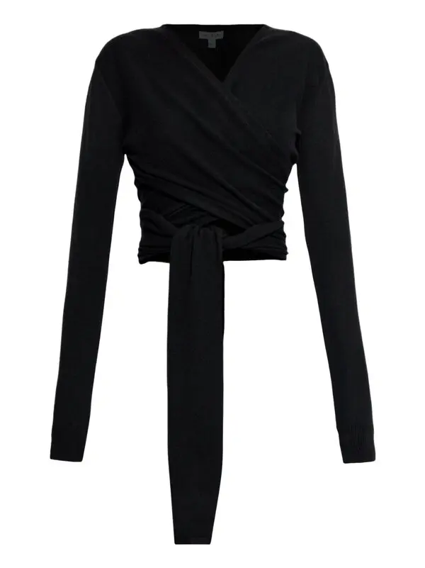 Alaïa V-neck Wrap Top With Waist Tie - Black