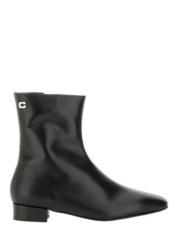 CAREL Pointed Toe Zip Up Ankle Boots - Black
