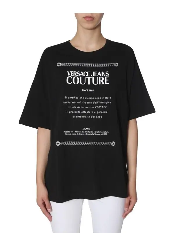 Versace T-shirt With Round Neck - Black