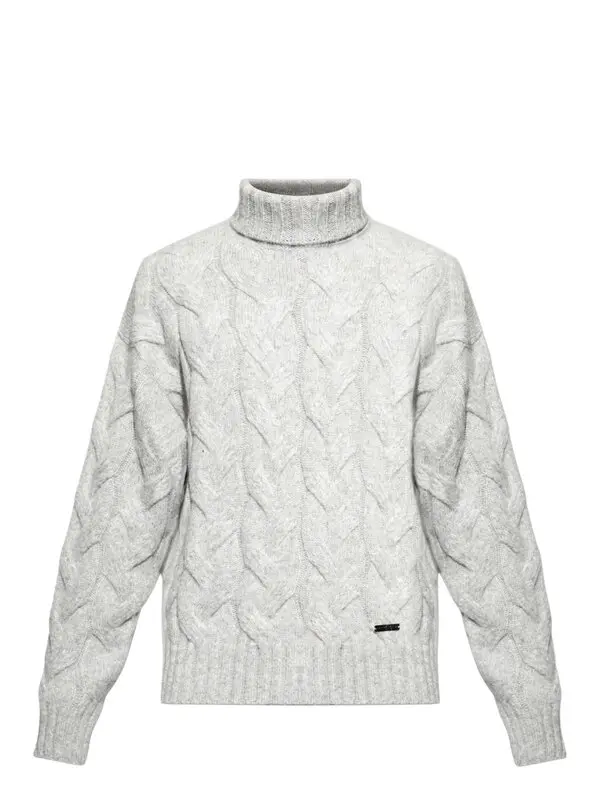Dsquared2 Cable Knit Roll Neck Jumper - Grey