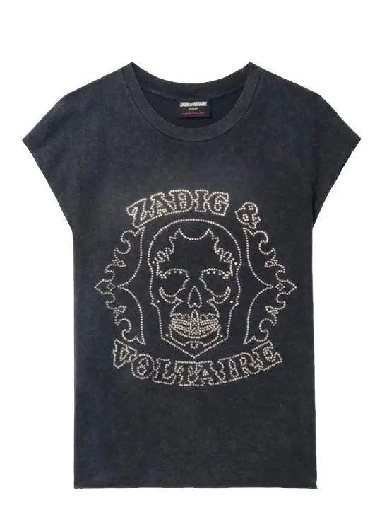 Zadig&Voltaire Graphic Print Crewneck Tank Top - Black