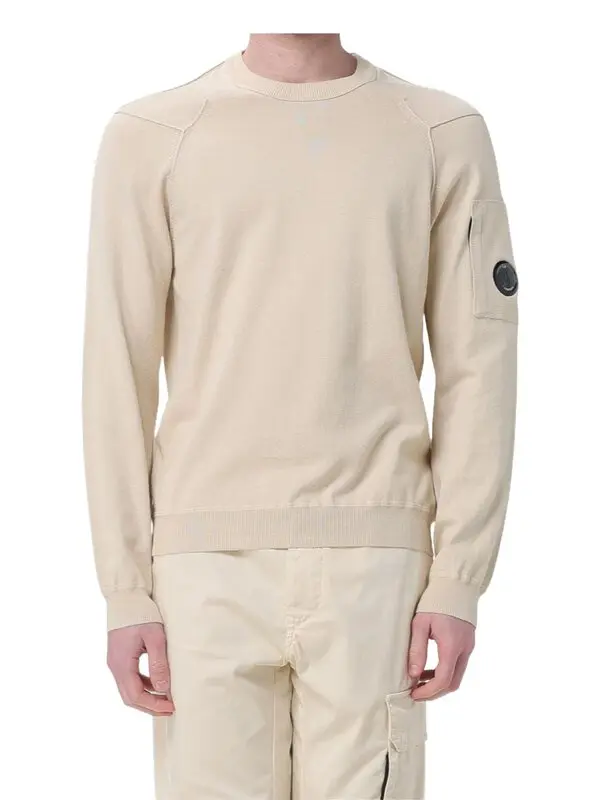 C.P. COMPANY Lens Detail Crewneck Sweatshirt - Nude