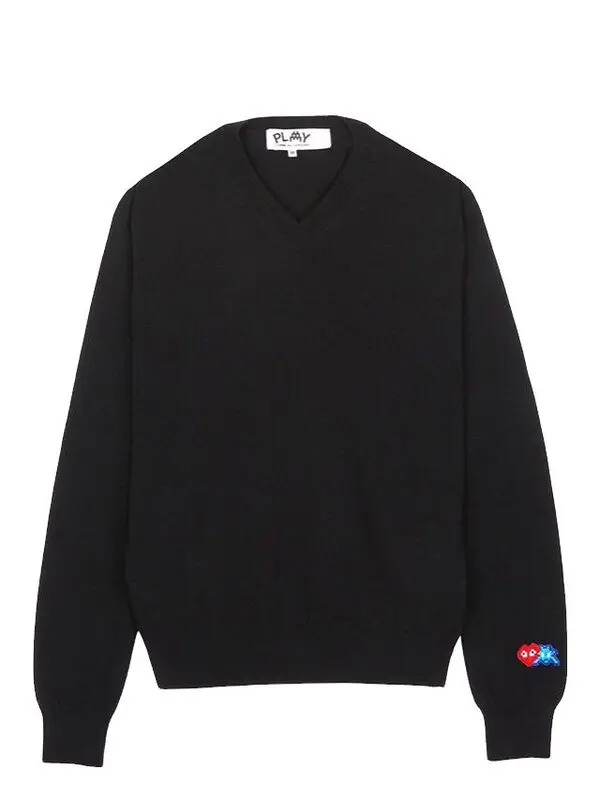 Comme Des Garçons X Invader Long-sleeved Sweater - Black