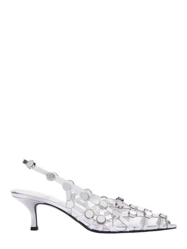 Attico The Grid Slingbacks - Silver