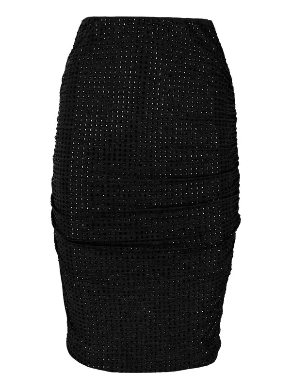 Pinko Embellished Ruched Skirt - Black