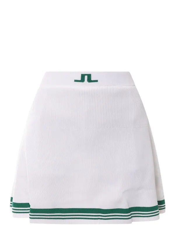 J. Lindeberg Ribbed Skirt With Logo Detail - White