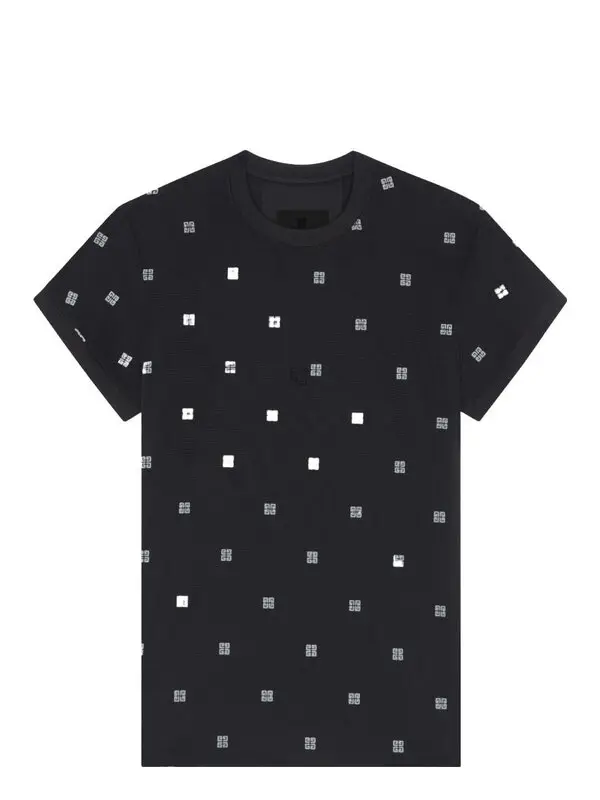 Givenchy Double Layered Slim Fit T-shirt In 4g Tulle - Black