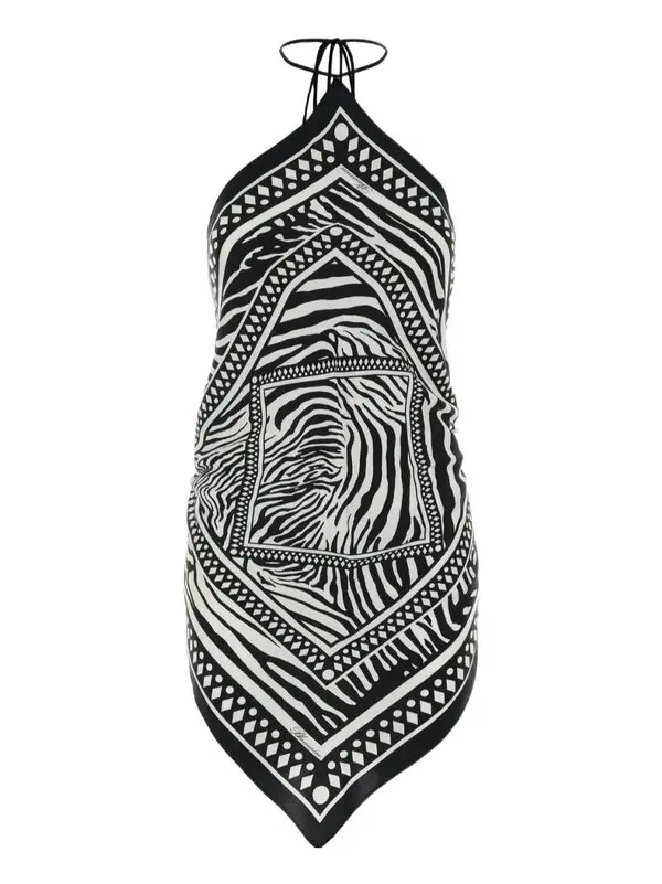 Blumarine Halter Neck Printed Top - Black