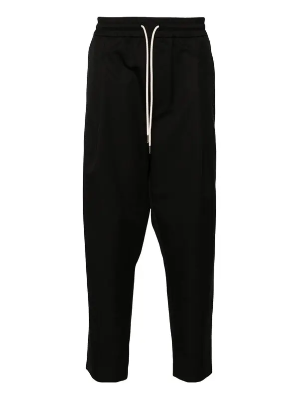 Drole De Monsieur Drawstring Cropped Trousers - Black